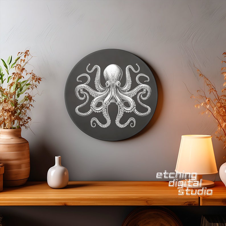 Octopus Slate PNG | Slate Coasters Engraved | Slate Boards Etching ...