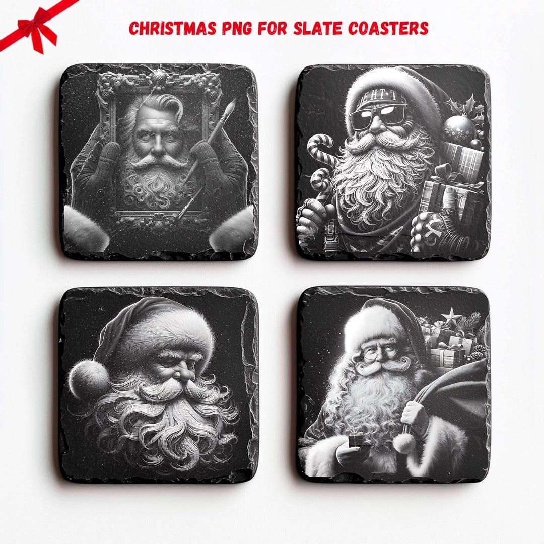 4 Bundle Christmas Santa PNG for CNC Laser Engrave, Laser Burn ...