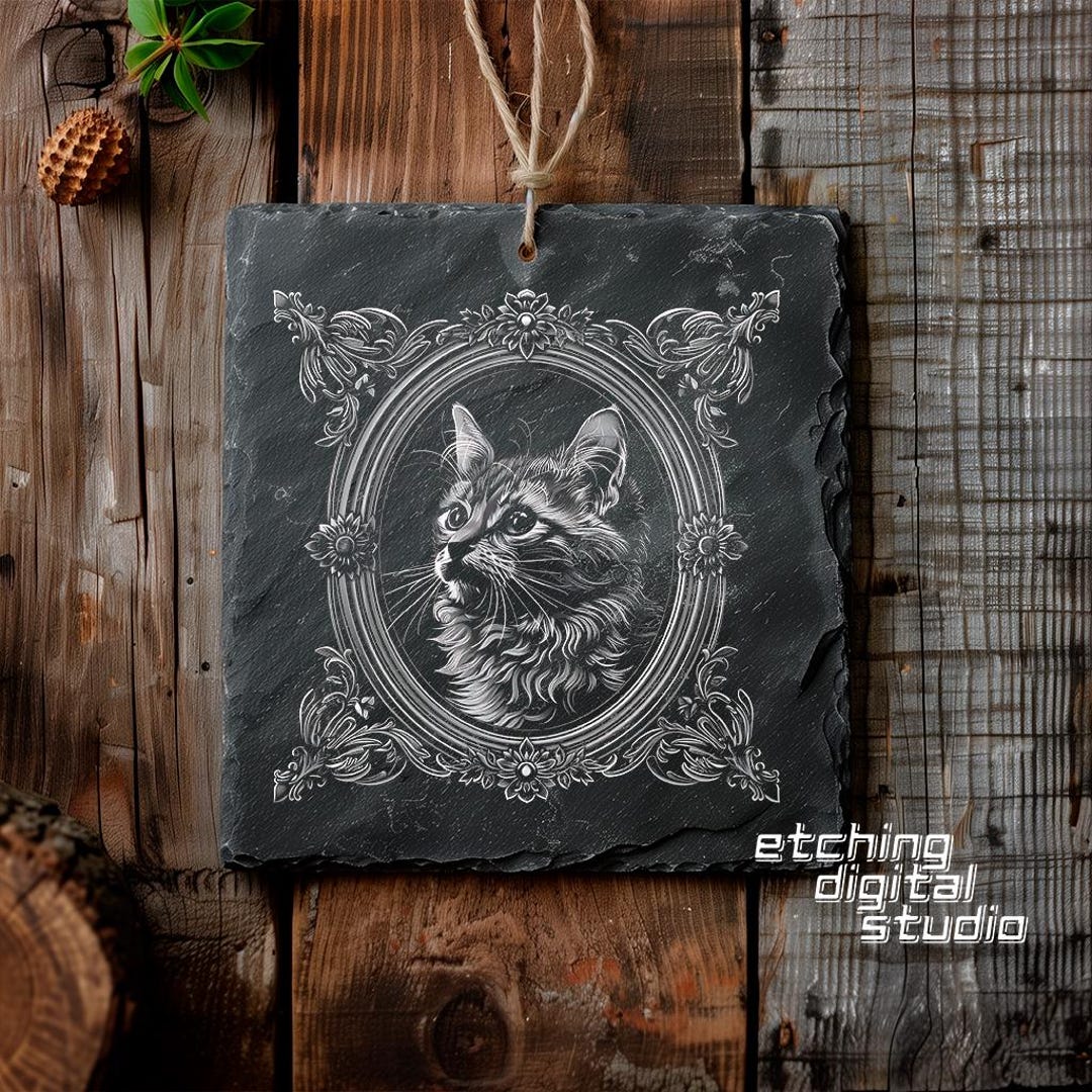 Cat PNG for CNC Laser Engrave, Laser Burn, Glowforge File, Lightburn ...