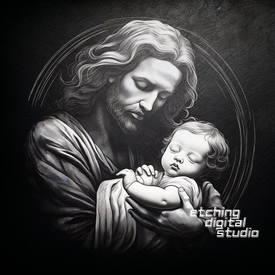 Jesus PNG for CNC Laser Engrave, Laser Burn, Glowforge File, Lightburn ...