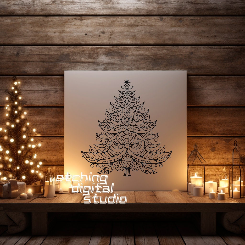 Christmas Tree PNG for CNC Laser Engrave, Laser Burn, Glowforge File ...