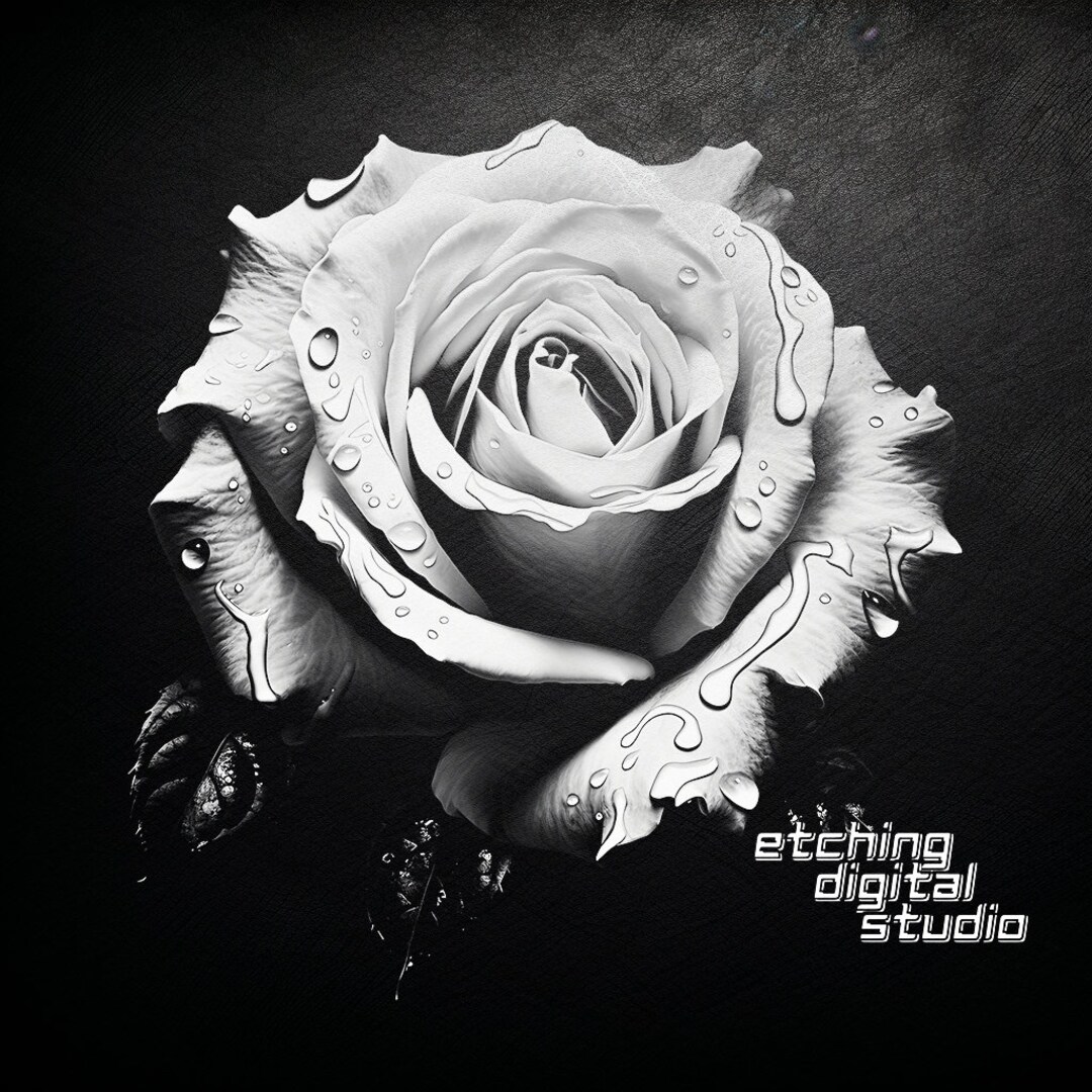 Rose PNG for CNC Laser Engrave, Laser Burn, Glowforge File, Lightburn ...