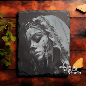 Mother Mary Face PNG for CNC Laser Engrave, Laser Burn, Glowforge File ...
