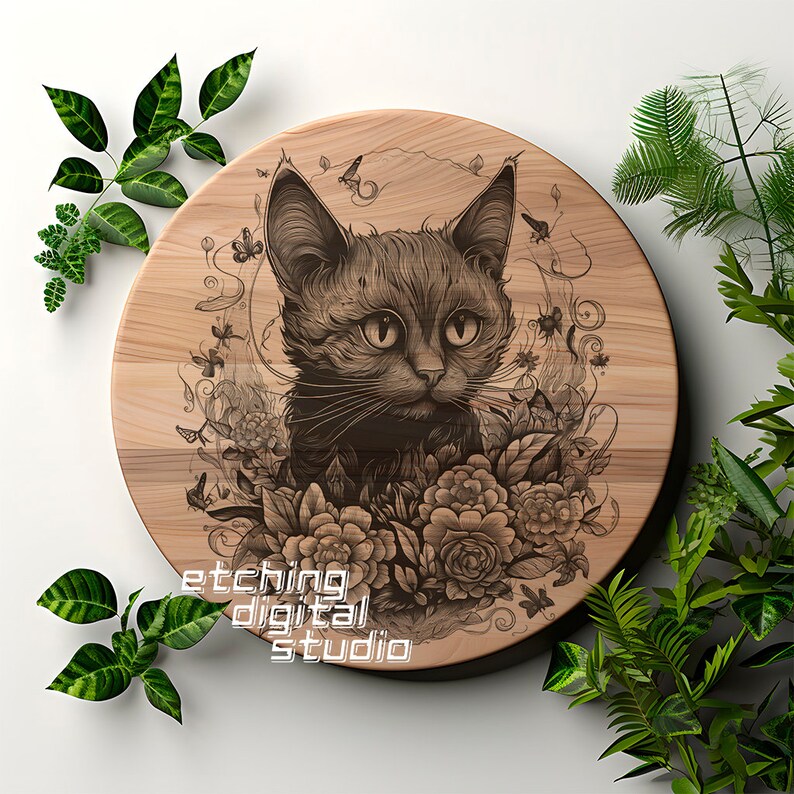 Witch Cat PNG for CNC Laser Engrave, Laser Burn, Glowforge File ...