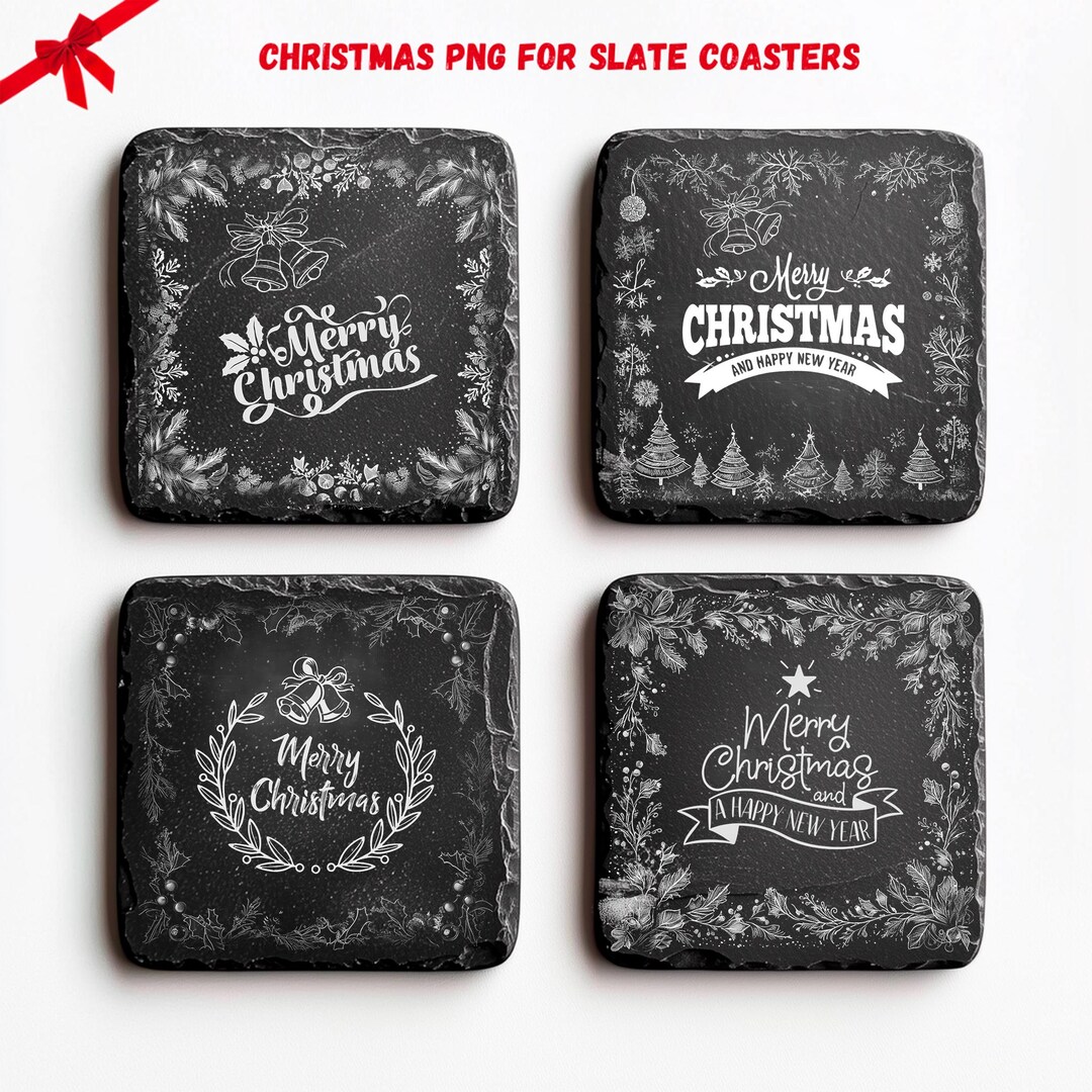 4 Bundle Christmas Message PNG for CNC Laser Engrave, Laser Burn ...