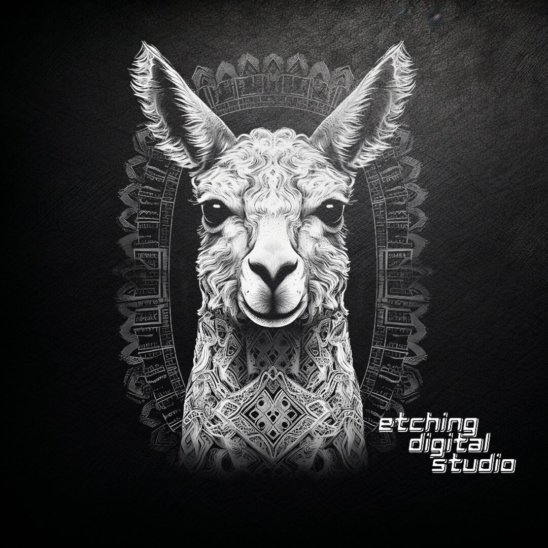 Llama PNG for CNC Laser Engrave, Laser Burn, Glowforge File, Lightburn ...