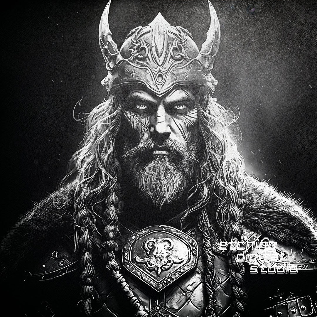 Viking Warrior PNG for CNC Laser Engrave, Laser Burn, Glowforge File ...