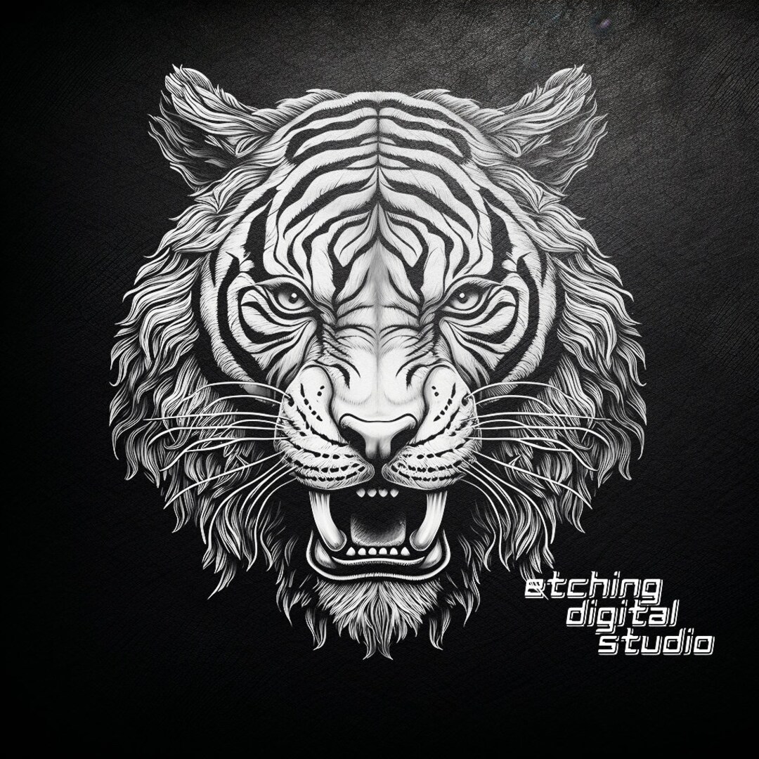 Tiger PNG for CNC Laser Engrave, Laser Burn, Animal, Wildlife ...