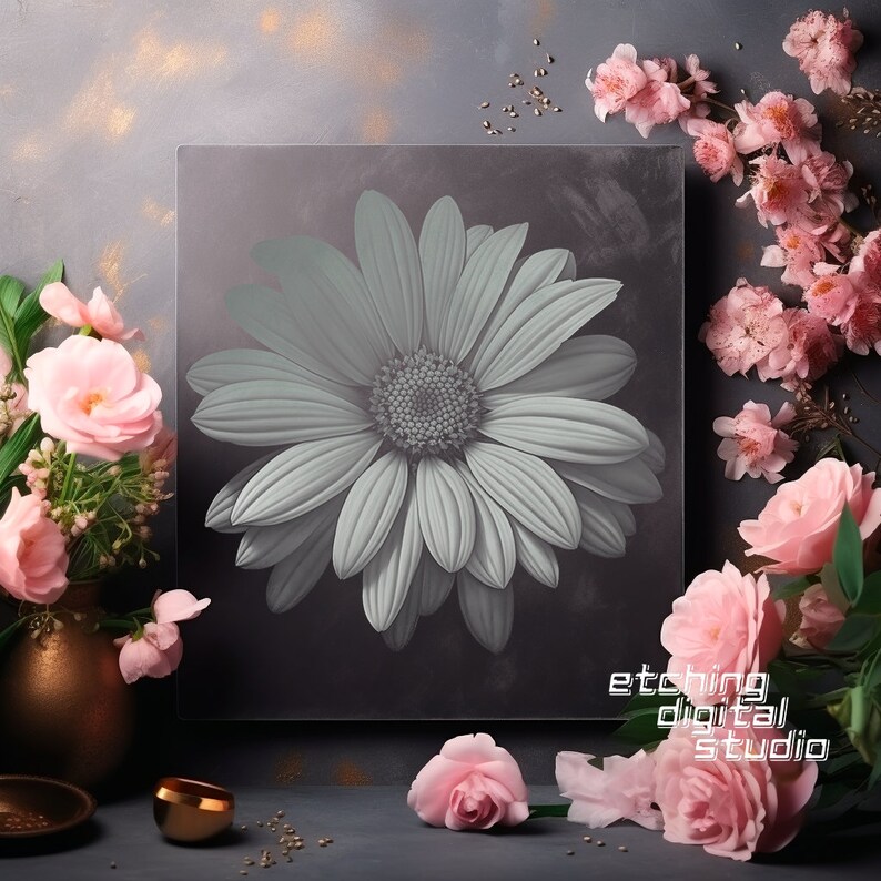 Daisy Flower PNG for CNC Laser Engrave, Laser Burn, Glowforge File ...