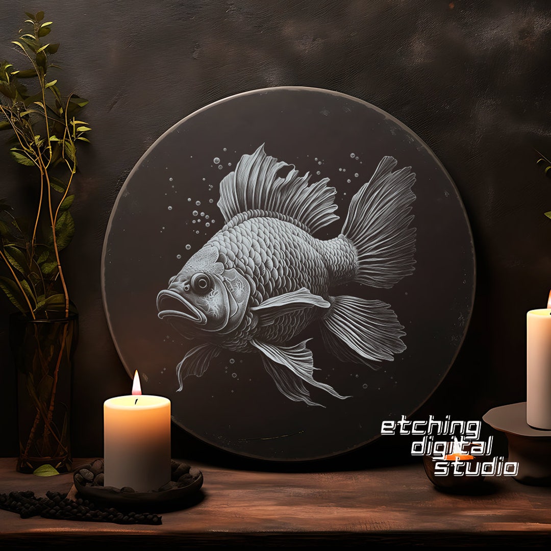 Fish PNG for CNC Laser Engrave, Laser Burn, Glowforge File, Lightburn ...