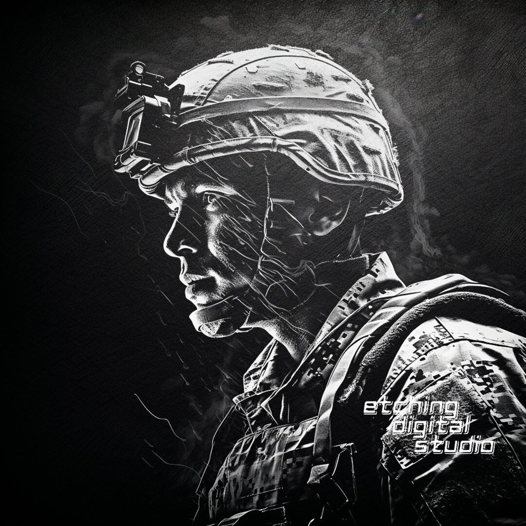 U.S Soldier PNG for CNC Laser Engrave, Laser Burn, American Soldier ...