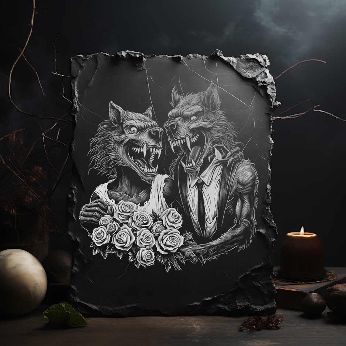 Werewolf Wedding PNG for CNC Laser Engrave Laser Burn - Etsy