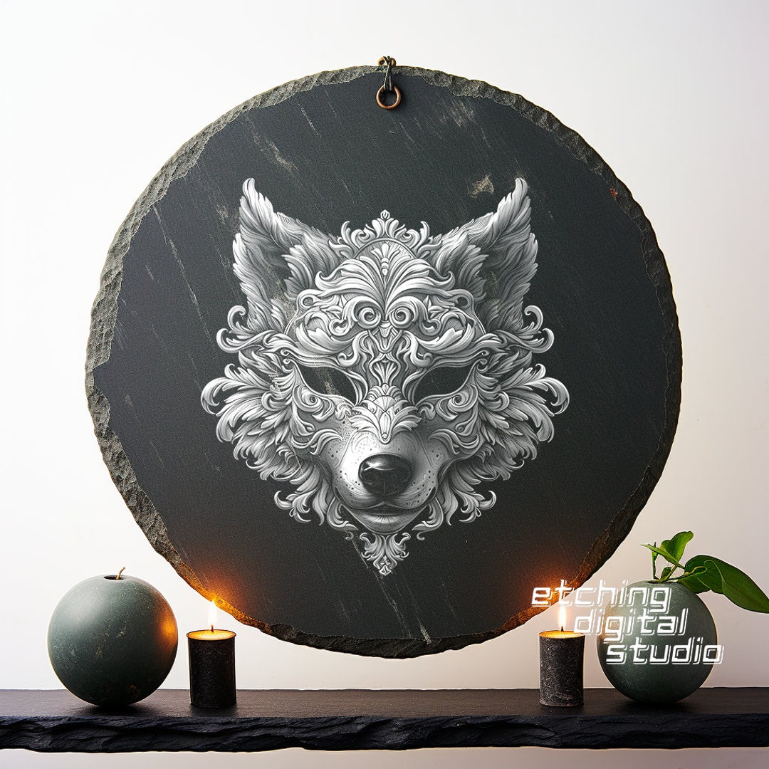 Wolf Venetian PNG for CNC Laser Engrave, Laser Burn, Glowforge File ...