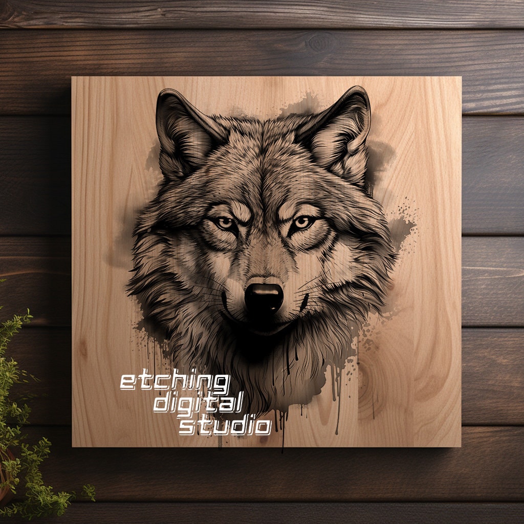 Wolf PNG for CNC Laser Engrave, Laser Burn, Glowforge File, Lightburn ...