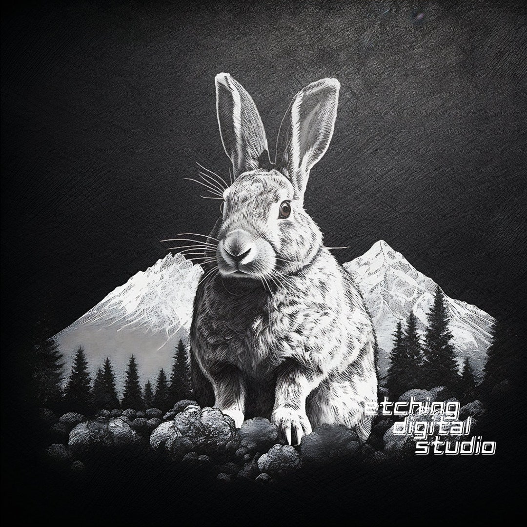 Rabbit Mountain PNG for CNC Laser Engrave, Laser Burn, Glowforge File ...