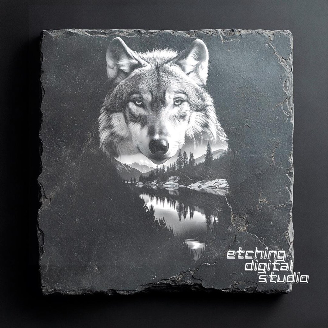 Wolf Mountain Slate PNG | Slate Coasters Engraved | Slate Boards ...