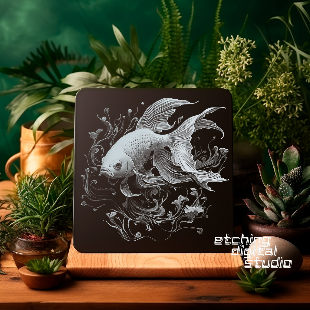 Koi Fish Carp PNG for CNC Laser Engrave Laser Burn Japanese - Etsy