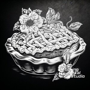 Apple Pie PNG for CNC Laser Engrave, Laser Burn, Glowforge File ...