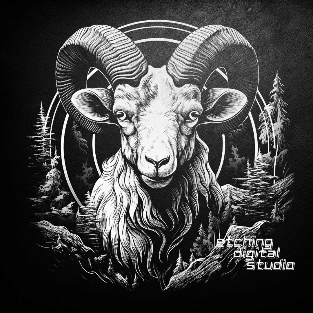 Bighorn Sheep PNG for CNC Laser Engrave, Laser Burn, Glowforge File ...
