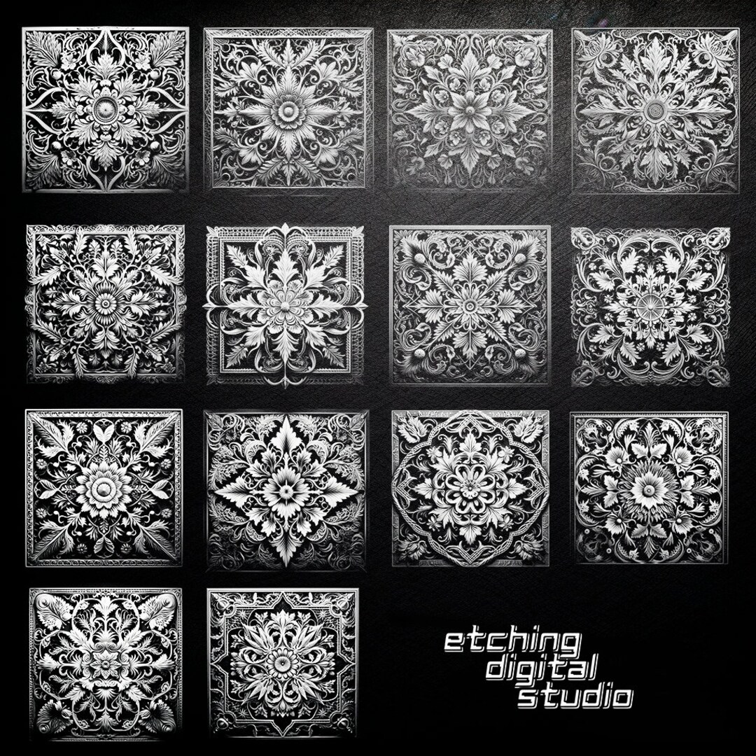 30 Bundle Pattern Tile VOL 1 PNG for Laser Engrave, Laser Burn ...