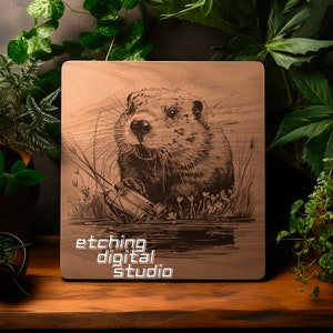 Beaver PNG for CNC Laser Engrave, Laser Burn, Glowforge File, Lightburn ...