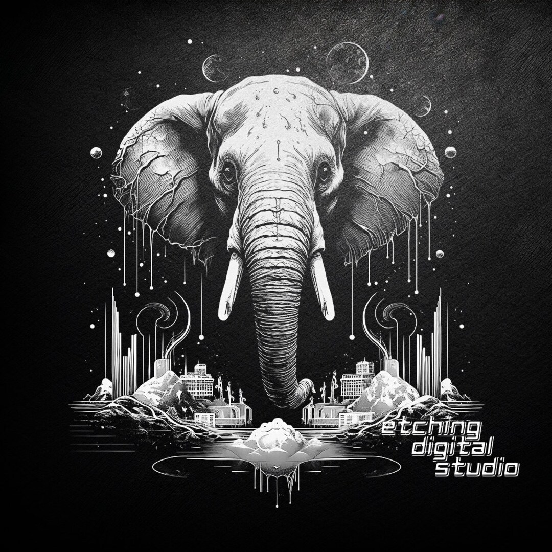 Elephant PNG for CNC Laser Engrave, Laser Burn, Glowforge File ...