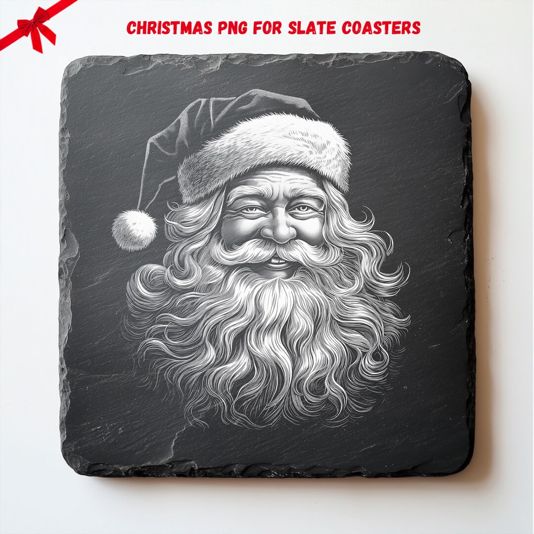 Happy Santa Claus PNG for CNC Laser Engrave, Laser Burn, Glowforge File ...