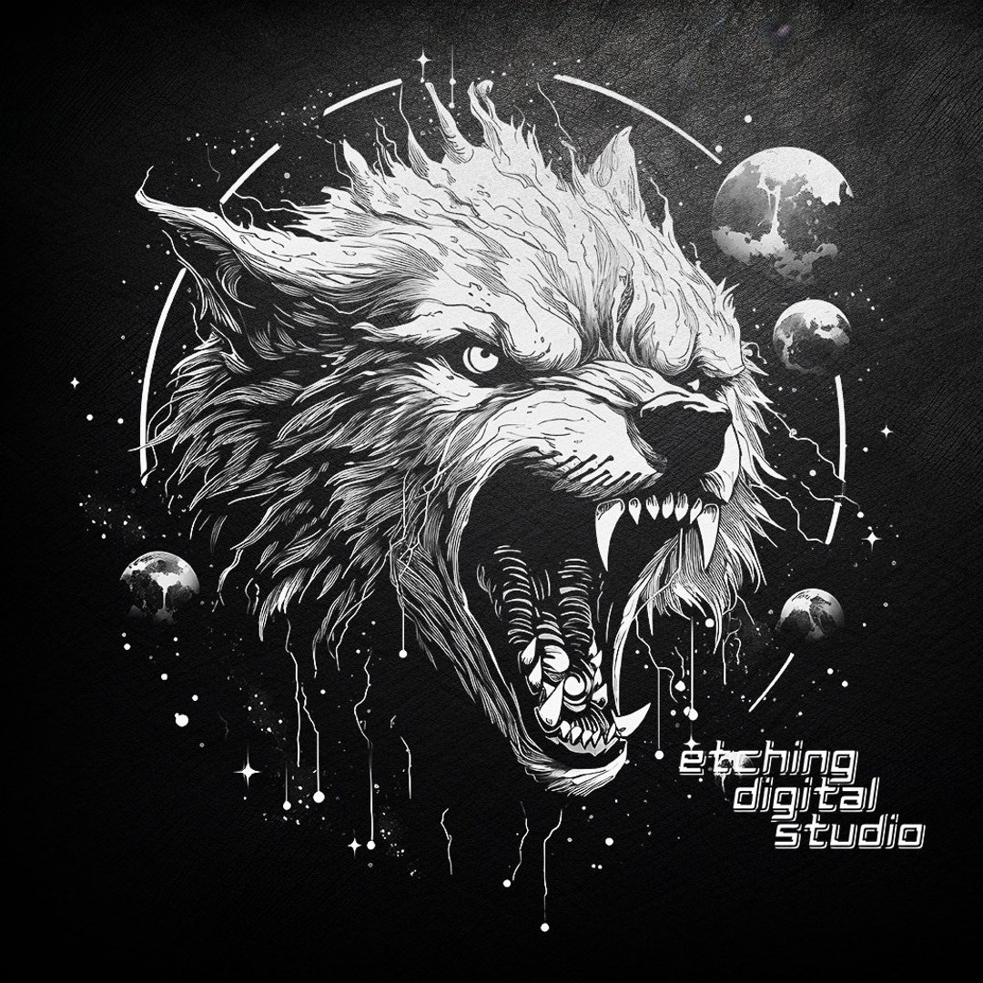 Wolf PNG CNC for Laser Engrave, Laser Burn, Glowforge File, Lightburn ...