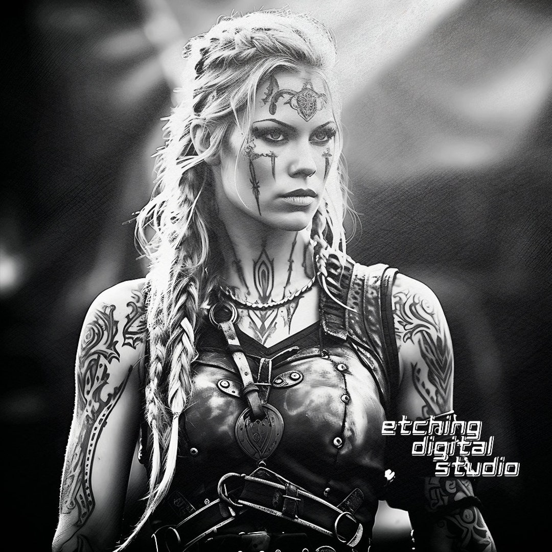 Viking Girl PNG for CNC Laser Engrave, Laser Burn, Glowforge File ...