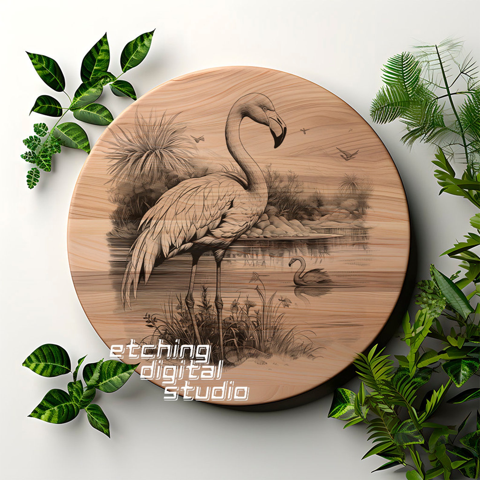 Flamingo PNG for CNC Laser Engrave, Laser Burn, Glowforge File ...