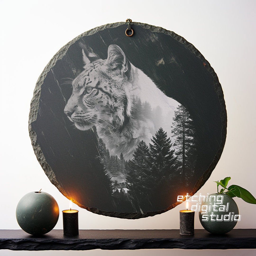 Lynx PNG for CNC Laser Engrave, Laser Burn, Animals, Lightburn, Slate ...