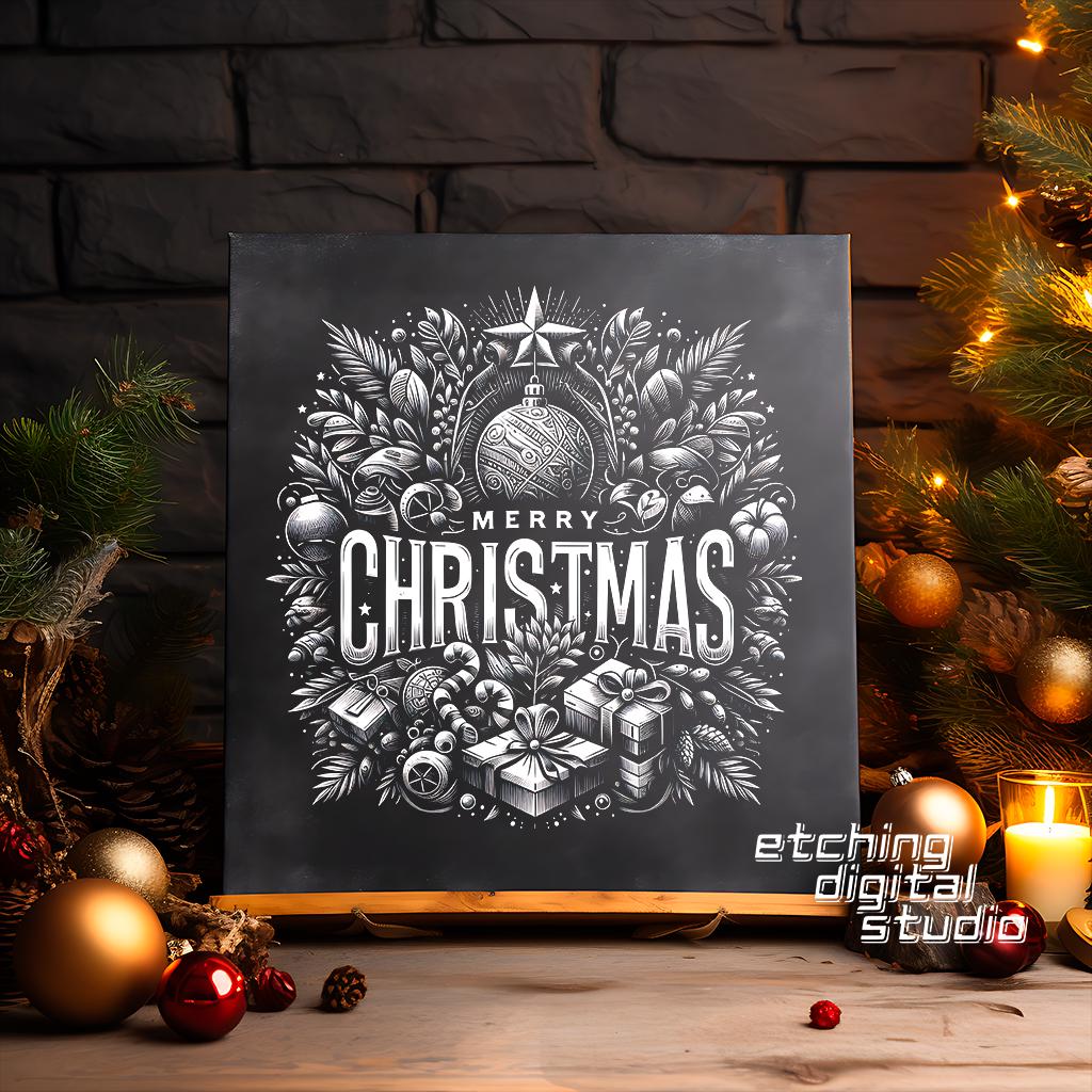 Merry Christmas PNG for CNC Laser Engrave, Laser Burn, Glowforge File ...