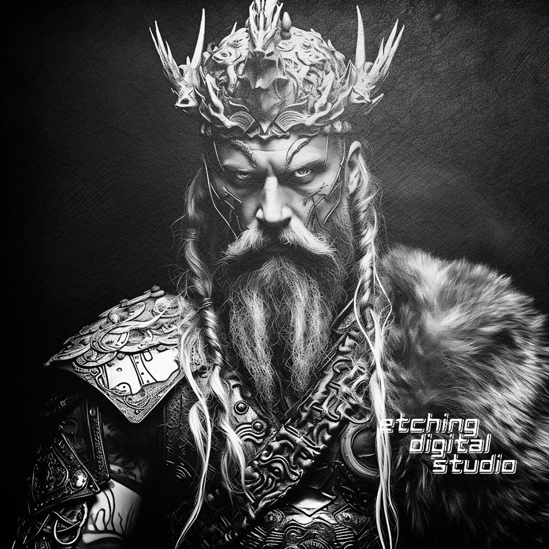 Viking Warrior PNG for CNC Laser Engrave, Laser Burn, Glowforge File ...