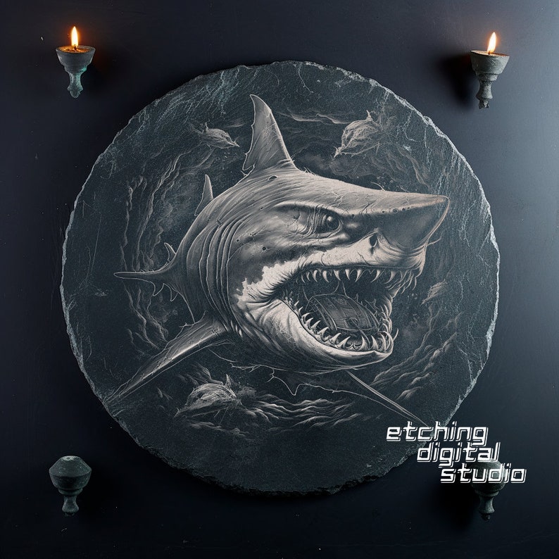 Shark PNG Slate PNG | Slate Coasters Engraved | Slate Boards Etching ...