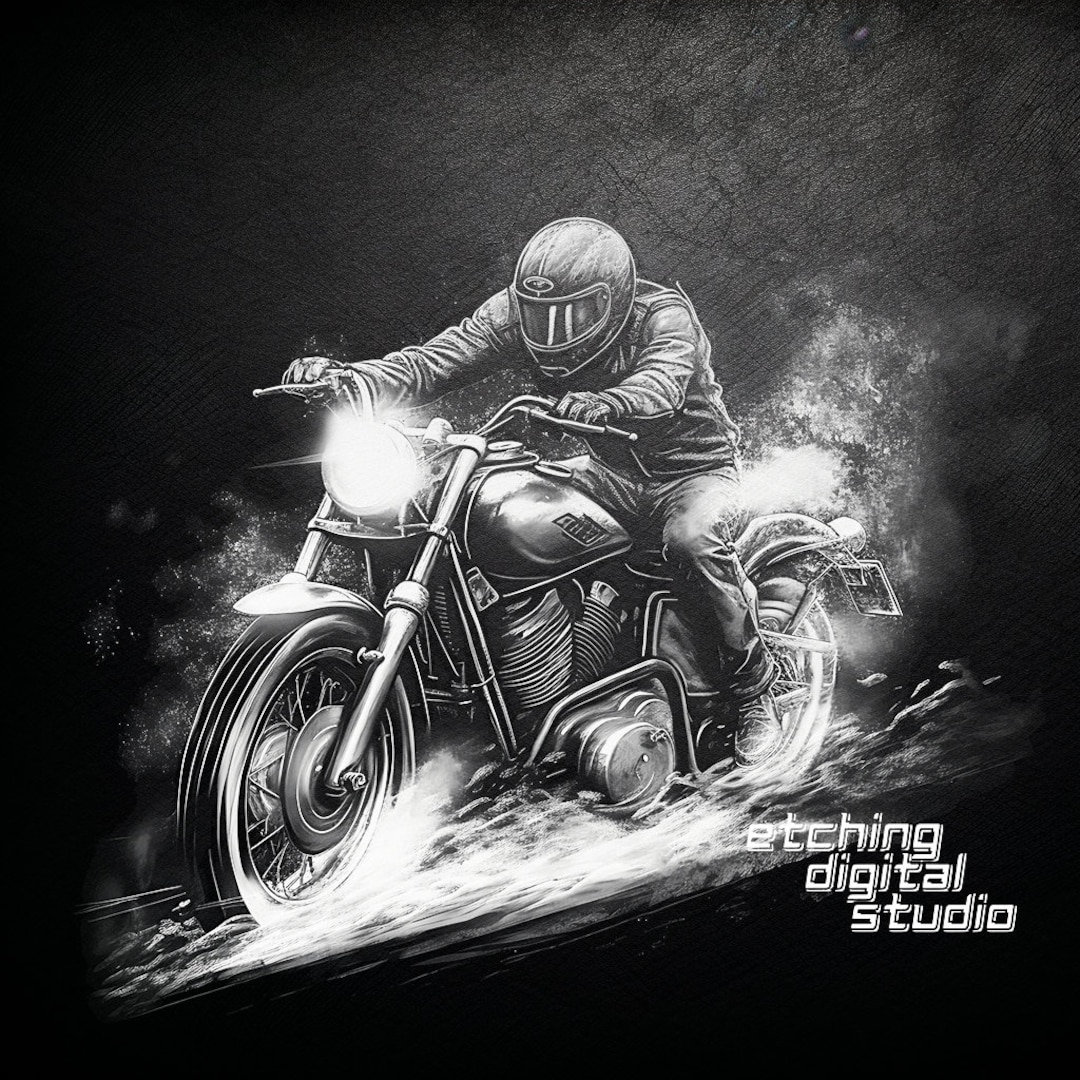 Chopper Motorbike PNG for CNC Laser Engrave, Laser Burn, Glowforge File ...