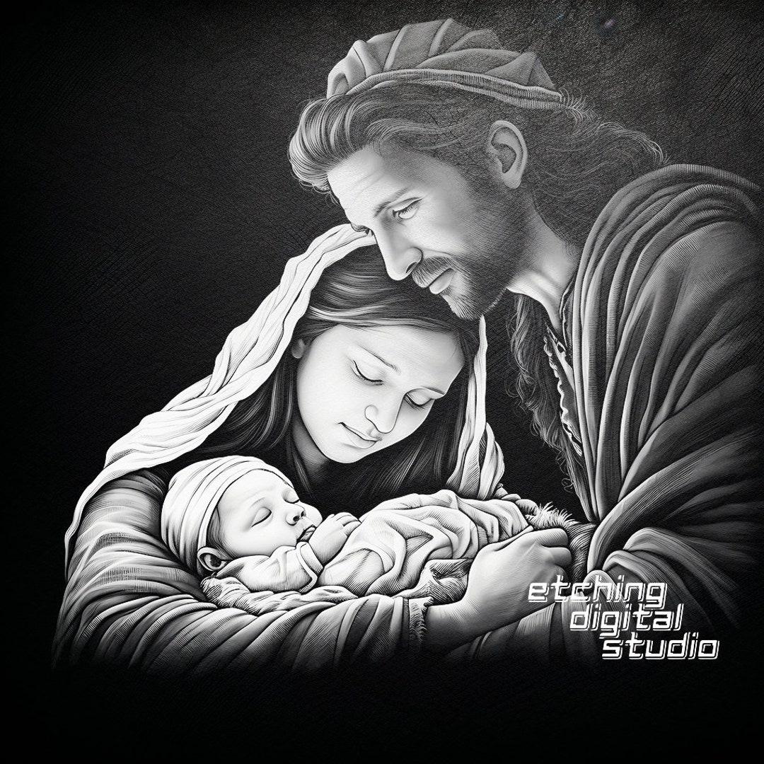 Jesus Birth PNG for CNC Laser Engrave, Laser Burn, Glowforge File ...