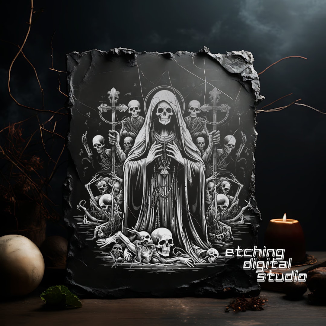 Ritual Skulls PNG for CNC Laser Engrave, Laser Burn, Glowforge File ...