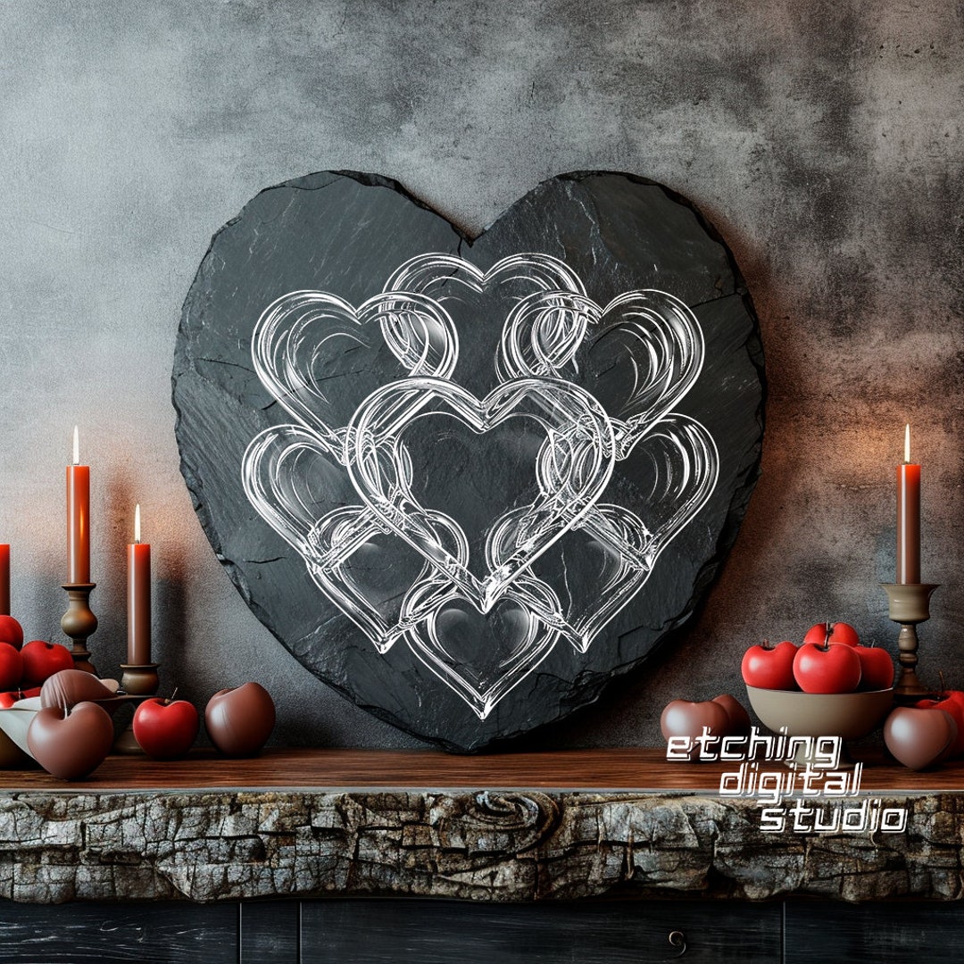 Heart PNG for CNC Laser Engrave, Valentine's Day, Laser Burn, Glowforge ...