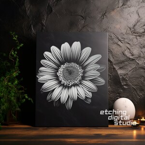 Gerbera Daisy Flower PNG for CNC Laser Engrave, Laser Burn, Glowforge ...