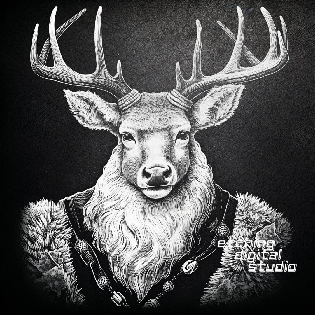 Deer PNG for CNC Laser Engrave, Laser Burn, Glowforge File, Lightburn ...