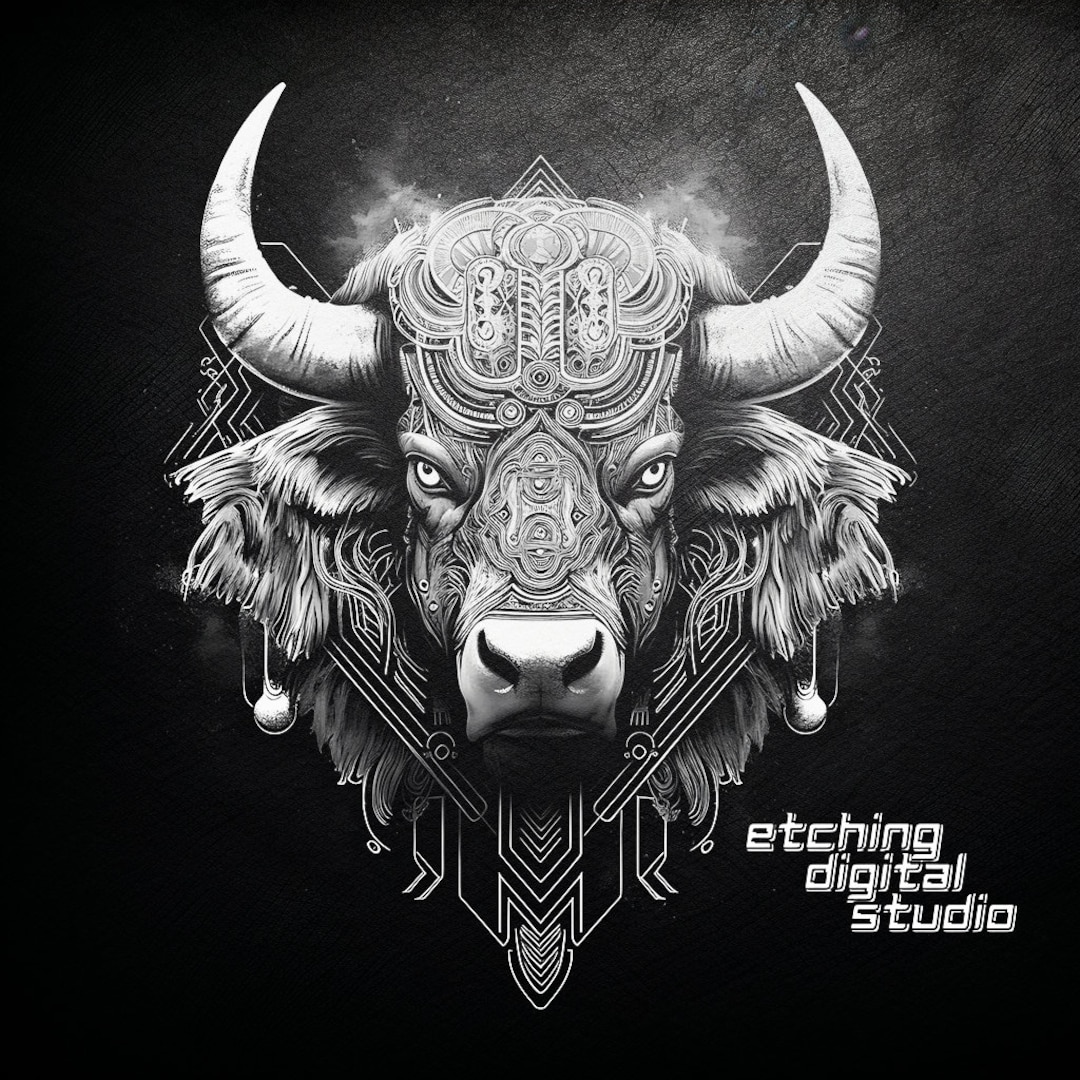 Bison PNG for CNC Laser Engrave, Laser Burn, Glowforge File, Lightburn ...