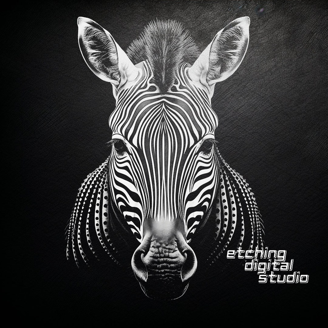 Zebra PNG for CNC Laser Engrave, Laser Burn, Glowforge File, Lightburn ...