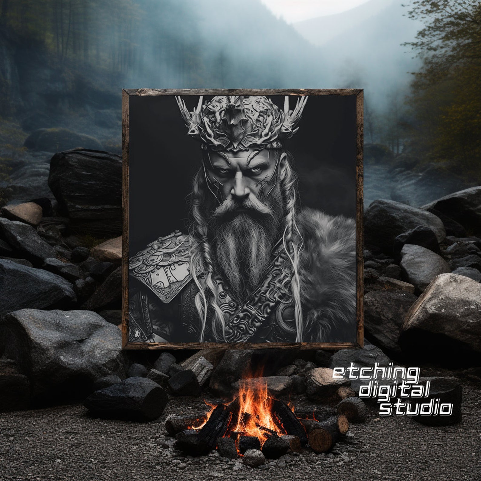 Viking Warrior PNG for CNC Laser Engrave, Laser Burn, Glowforge File ...