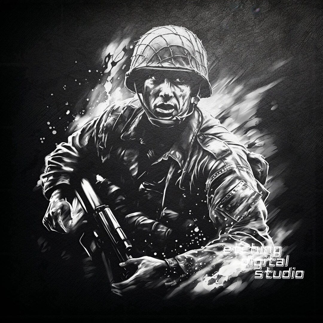 Soldier PNG for CNC Laser Engrave, Laser Burn, Glowforge, Lightburn ...