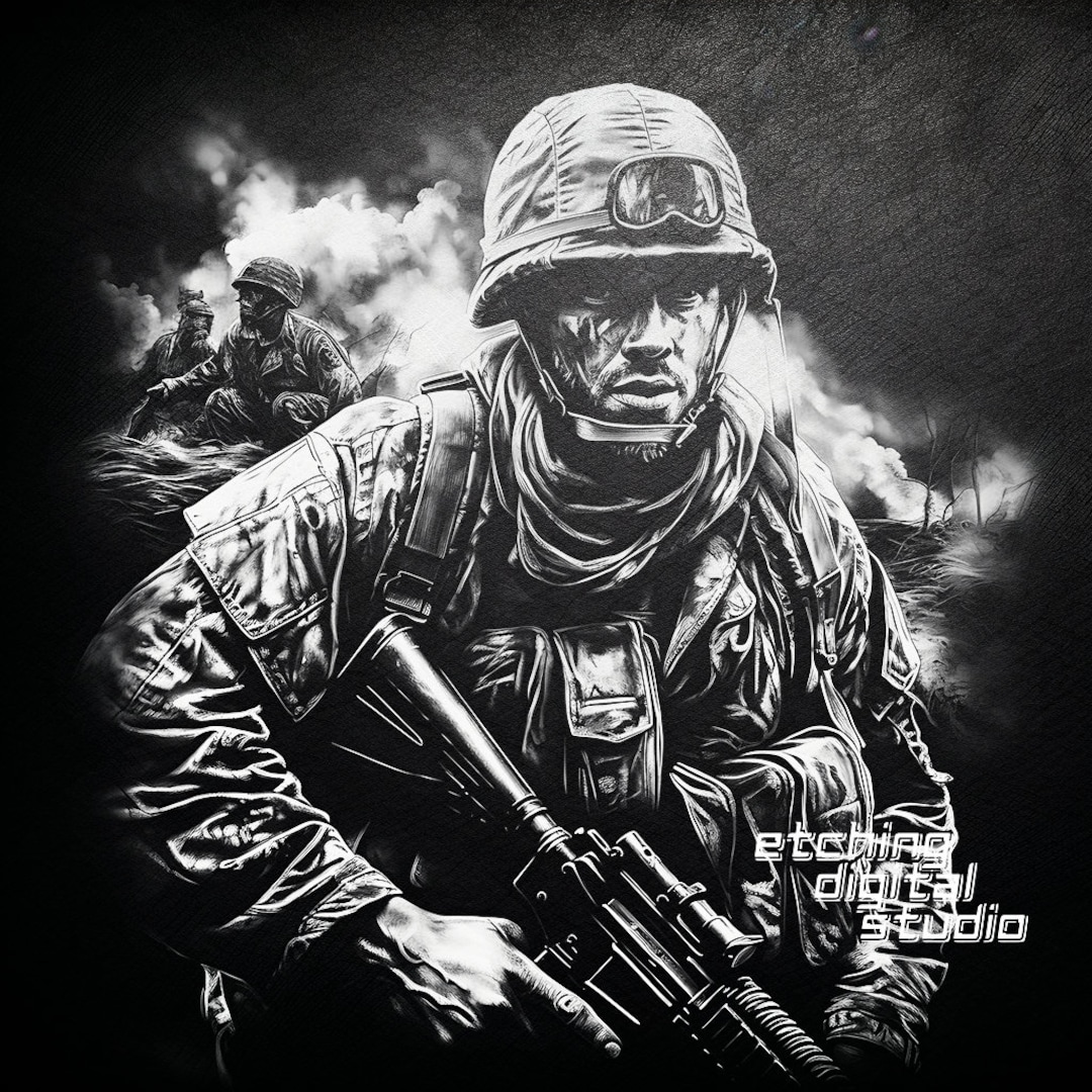 Soldier PNG for CNC Laser Engrave, Laser Burn, American Soldier ...