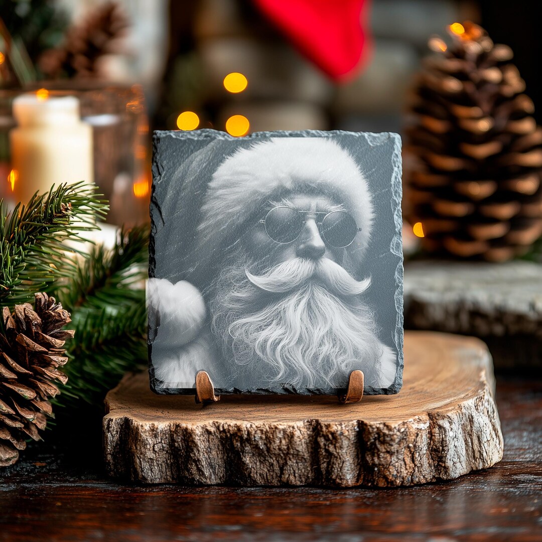 Cool Santa Claus Slate PNG | Slate Coasters Engraved | Slate Boards ...