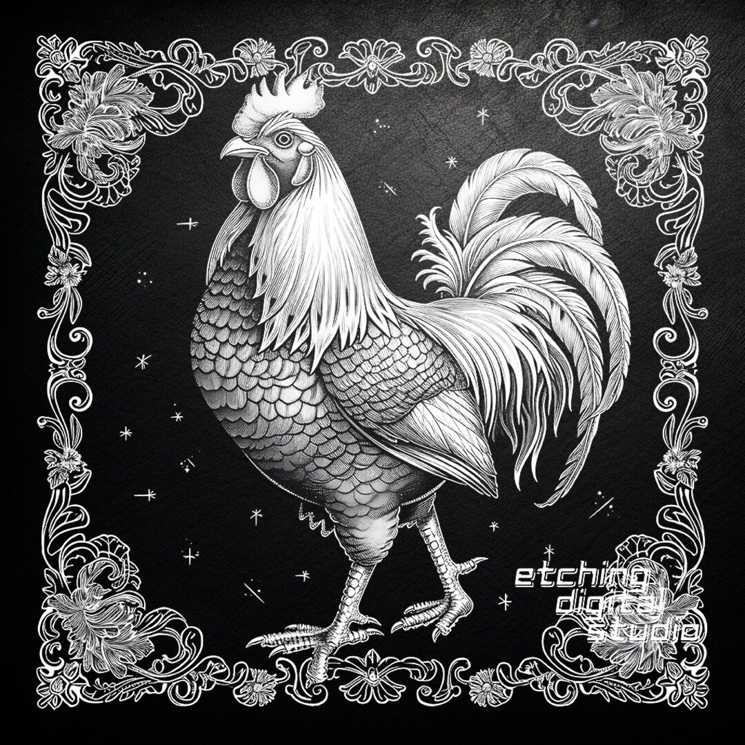 Chinese Rooster Zodiac Slate PNG Slate Coasters Engraved Slate Boards ...