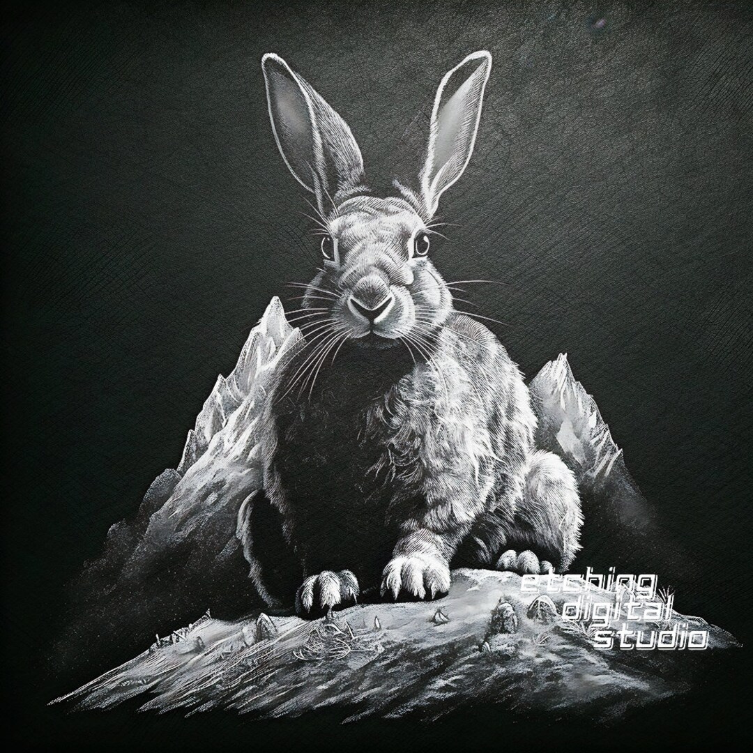 Rabbit PNG for CNC Laser Engrave, Laser Burn, Animals, Bunny, Lightburn ...