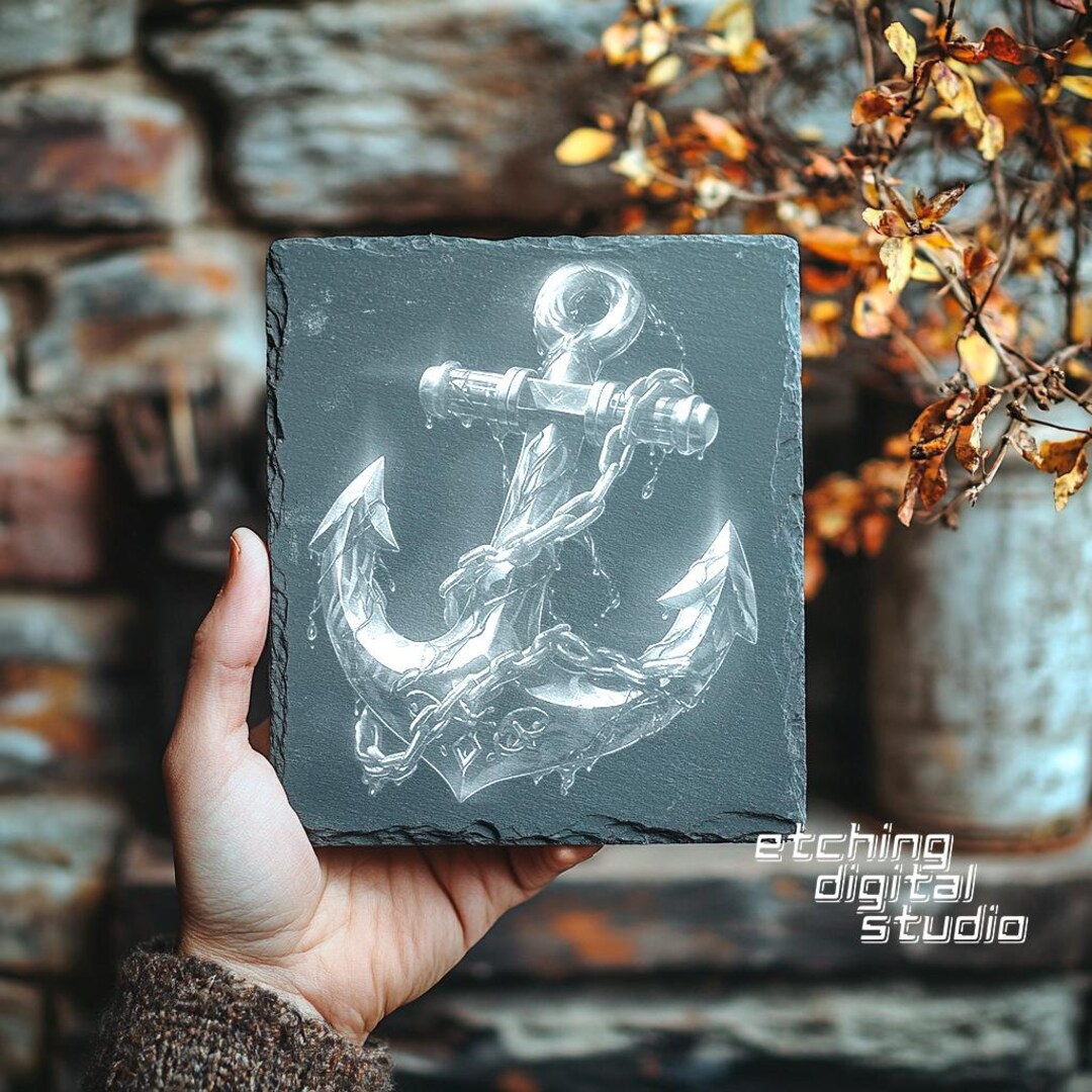 Anchor Slate PNG | Slate Coasters Engraved | Slate Boards Etching | DIY ...