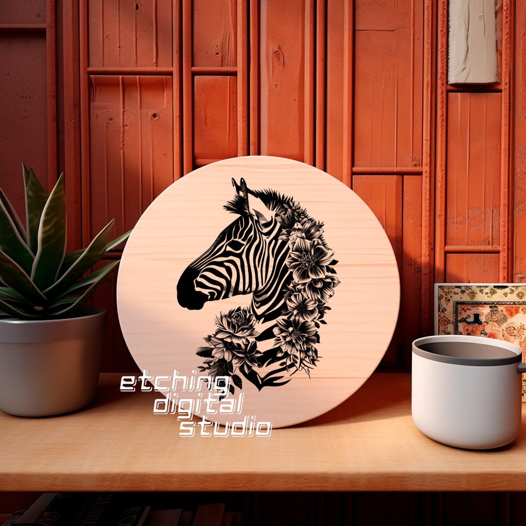 Zebra PNG for CNC Laser Engrave, Laser Burn, Glowforge File, Lightburn ...